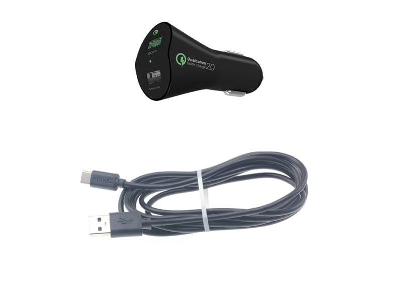 30W Fast Car Charger for Jitterbug Smart3 Phone - 2-Port USB 6ft Cable ...