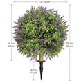 Set of 2 Artificial Lavender Topiary with Spike, Boxwood Balls Greenery ...