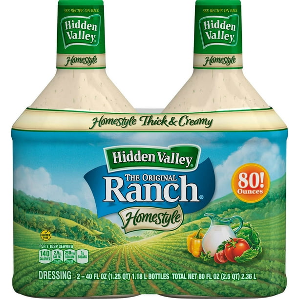 Hidden Valley Original Ranch Dressing, 40 fl oz, 2-count - Walmart.com ...