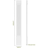 5"W x 108"H x 2"P Raised Panel PVC Pilaster w/Decorative Capital & Base ...