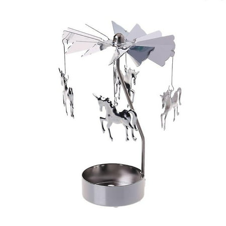 Snowman Rotary Spinning Carousel Swivel Tealight Candle Holder Stand ...