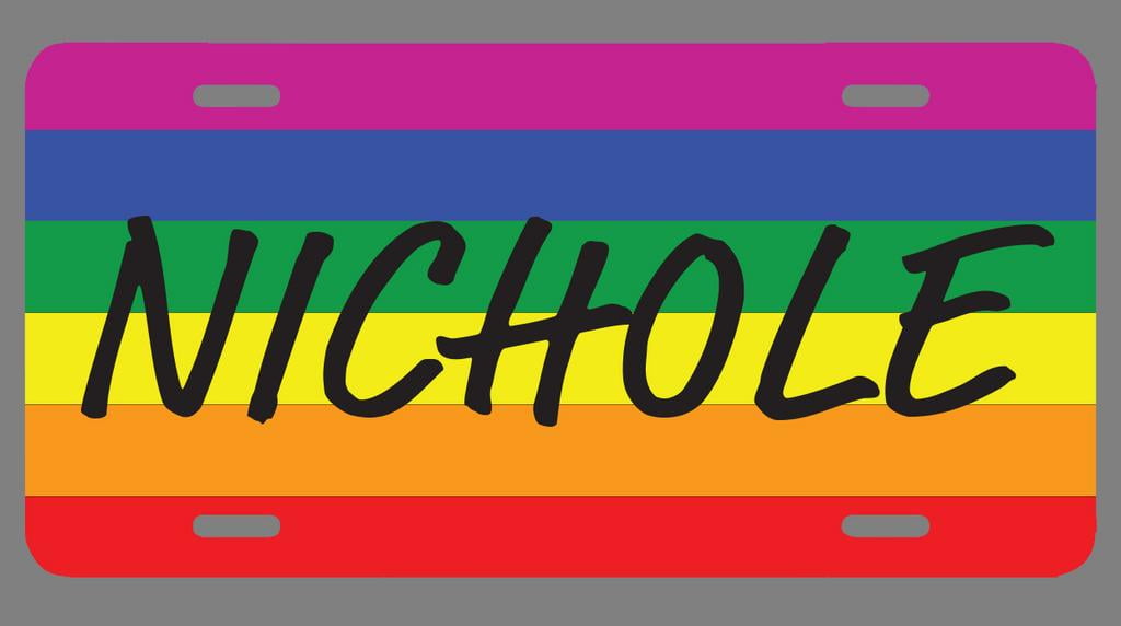Nichole Name Pride Flag Style License Plate Tag Vanity Novelty Metal ...