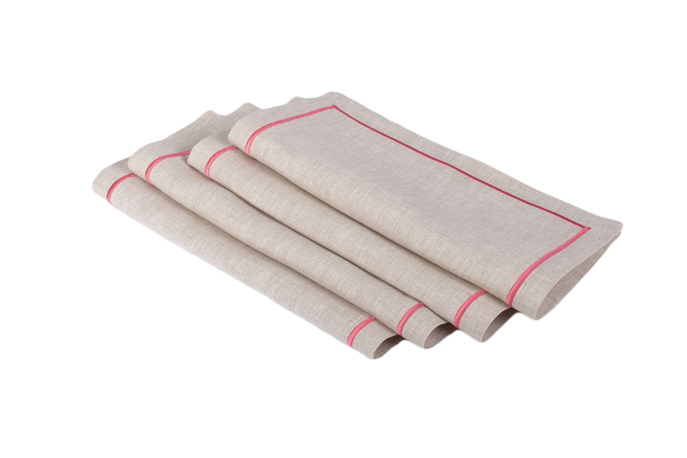 Linen Cocktail Napkins With Embroidery Borders, Set of 4 - Walmart.com