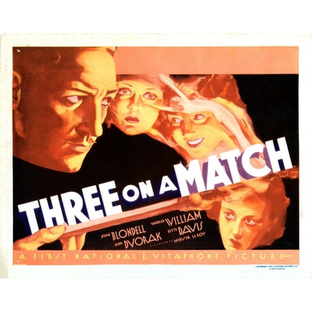 Three On A Match Us Poster Warren William Joan Blondell Bette Davis Ann ...