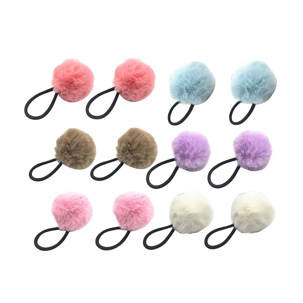 Click here for Ounona 12 Pcs Fluffy Ball Shaped Hair Band Hair Ti... prices