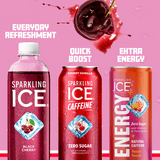 Sparkling Ice +Caffeine Cherry Vanilla Flavored Sparkling Water, Zero Sugar, Low Calories, 16 Fl ...