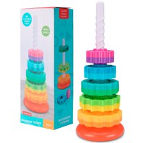 Style-Carry Large Wooden Stacking Blocks, Montessori Toy for Kids 1-6 ...