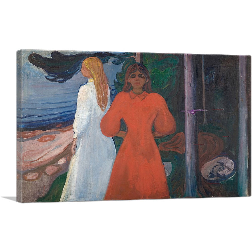 ARTCANVAS Red and White 1900 Canvas Art Print by Edvard Munch - Size ...
