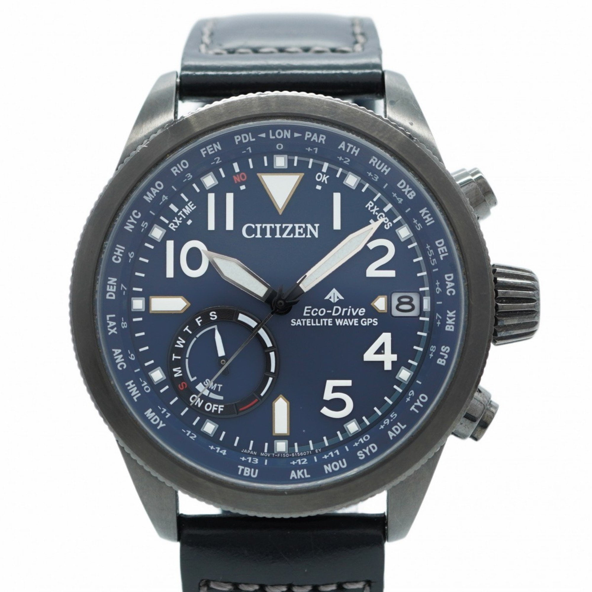 Pre-Owned Citizen Satellite Wave F150-S113512 Navy Dial Watch for Men ...