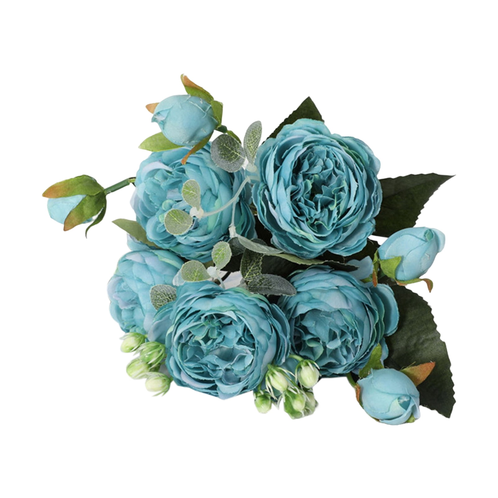 Peacock Blue Silk Flowers