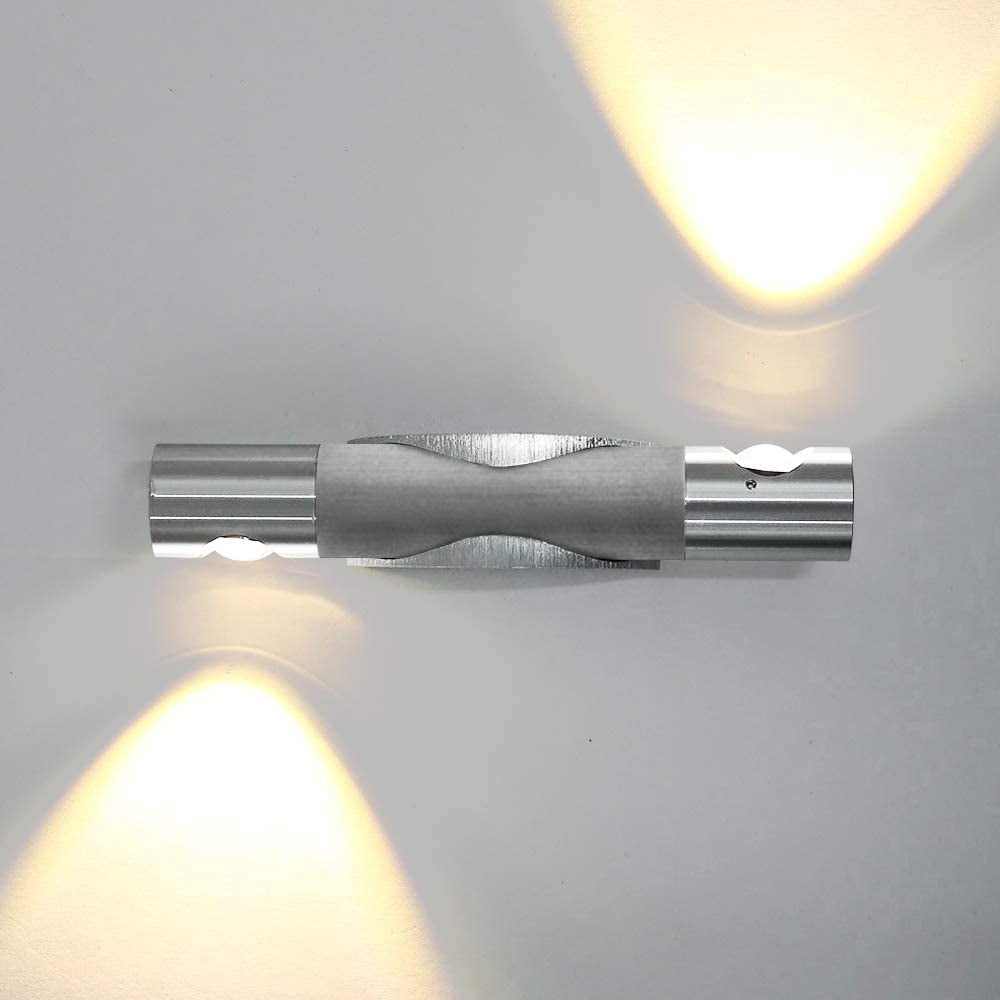 6W Led Wall Light Indoor Aluminum Design Double Rotation 360 Lighting ...