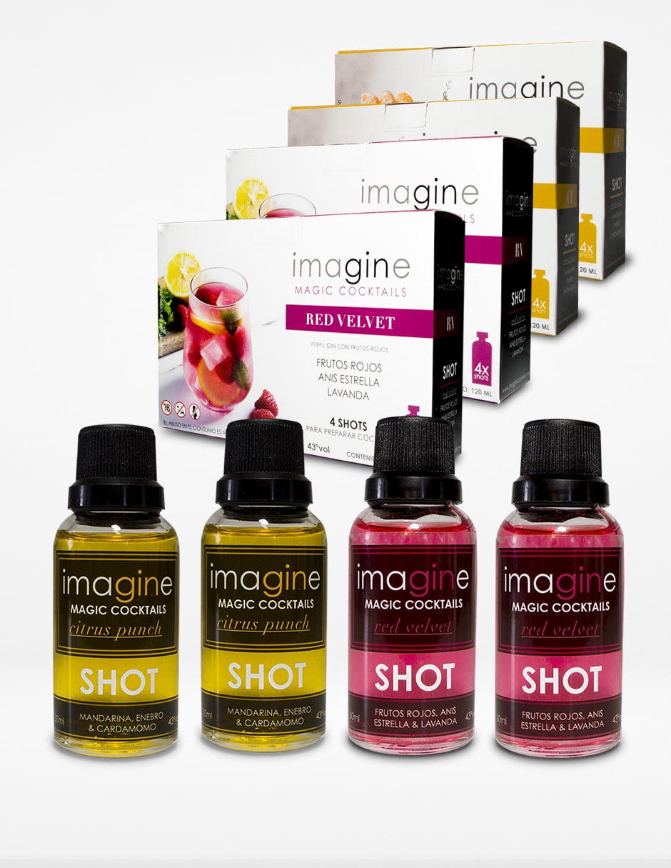 Mix de Shots 4 cajas Imagine Magic Cocktails 4 shots 30 ml frutos rojos ...
