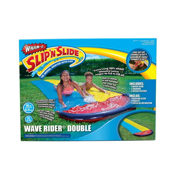 Wham-O Slip N Slide Wave Rider Double Backyard Water Slide Extra Long ...