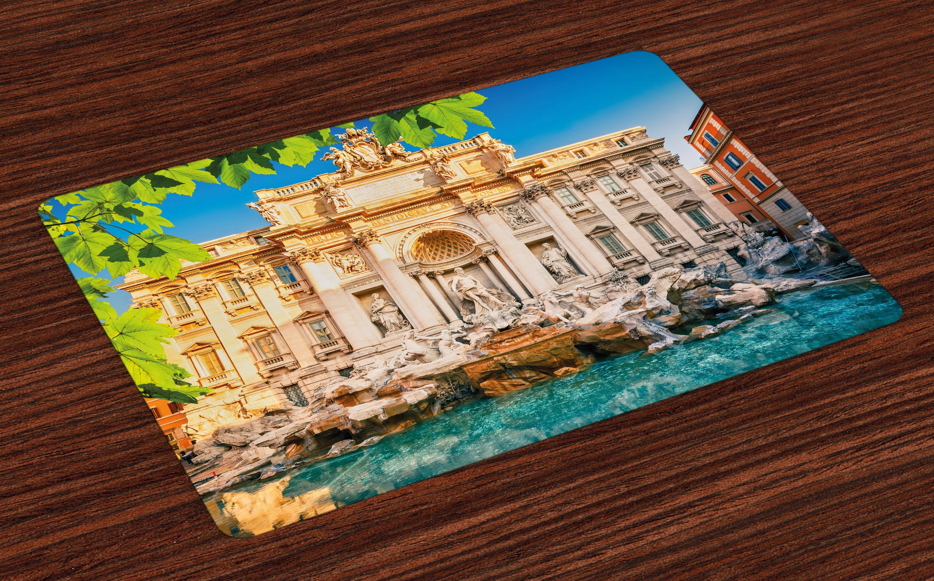 Italy Placemats Set of 4 Fountain Di Trevi Famous Travel Destination ...