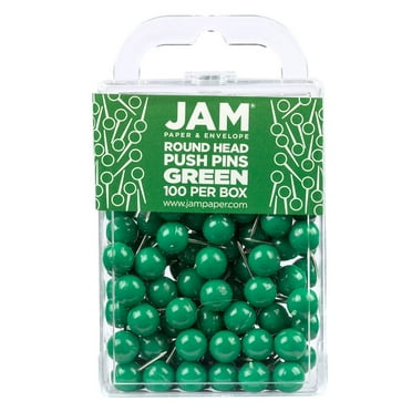 JAM Paper Push Pins, Round Head Map Tacks, 1 inch, Orange, 100/Pack ...