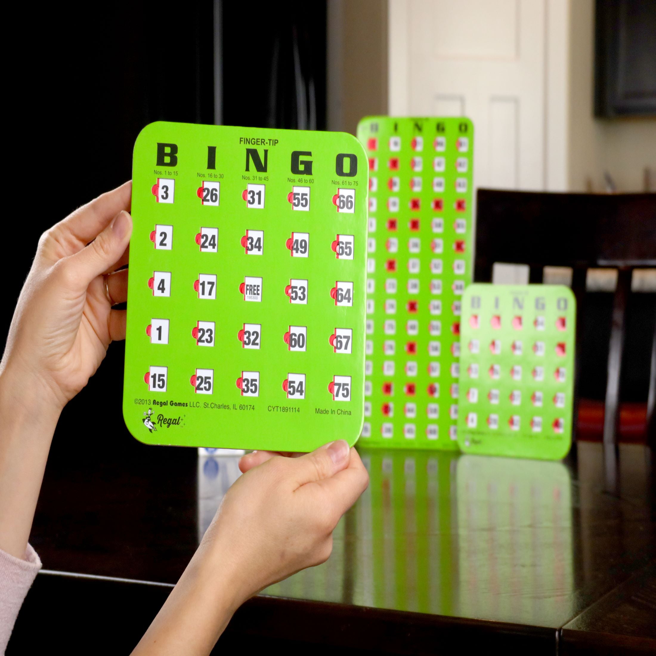 Buy Regal Games 25 Green Fingertip Shutter Slide Bingo Cards Online at ...