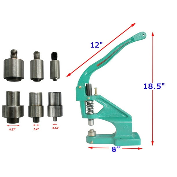 Techtongda All Metal Manual Eyelet Machine Grommet Press Machine with 3 ...