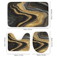 Black Marble 4Pcs Shower Curtain Sets with Rugs Rug Toilet Lid Cover ...