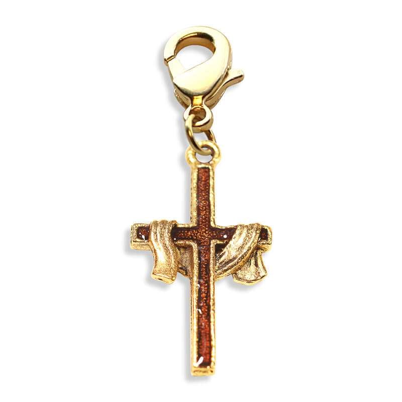 Cross with Shroud Charm Dangle in Gold - Walmart.com