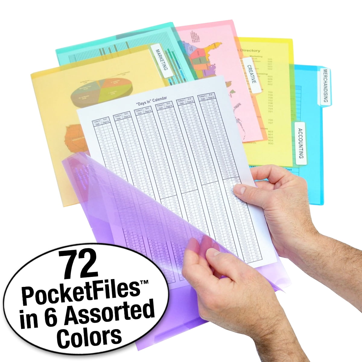 Ultimate Office PocketFile™ Clear Poly Document Folder Project Pockets ...