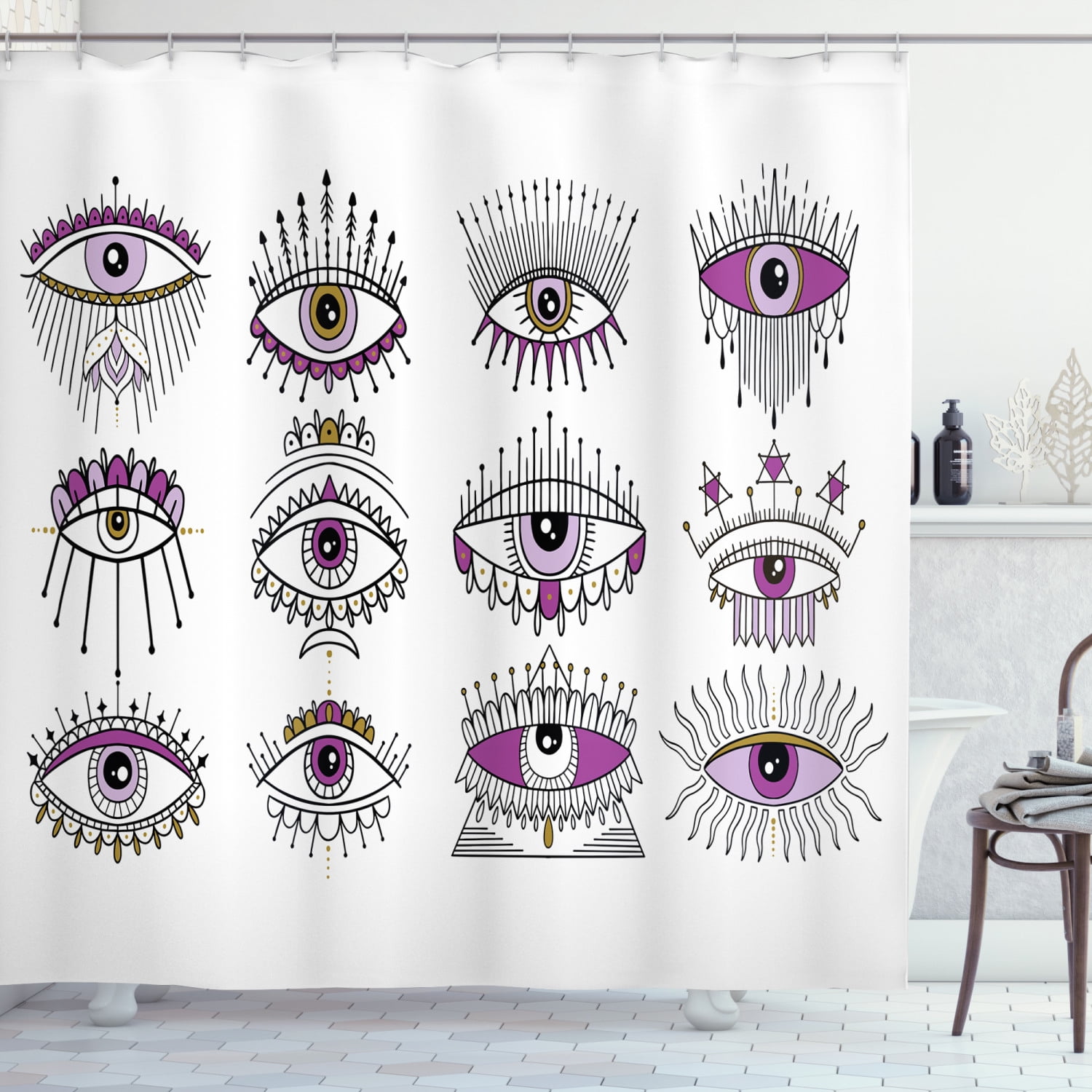 Alchemy Shower Curtain, Evil Seeing Eye in Various Designs, Fabric ...