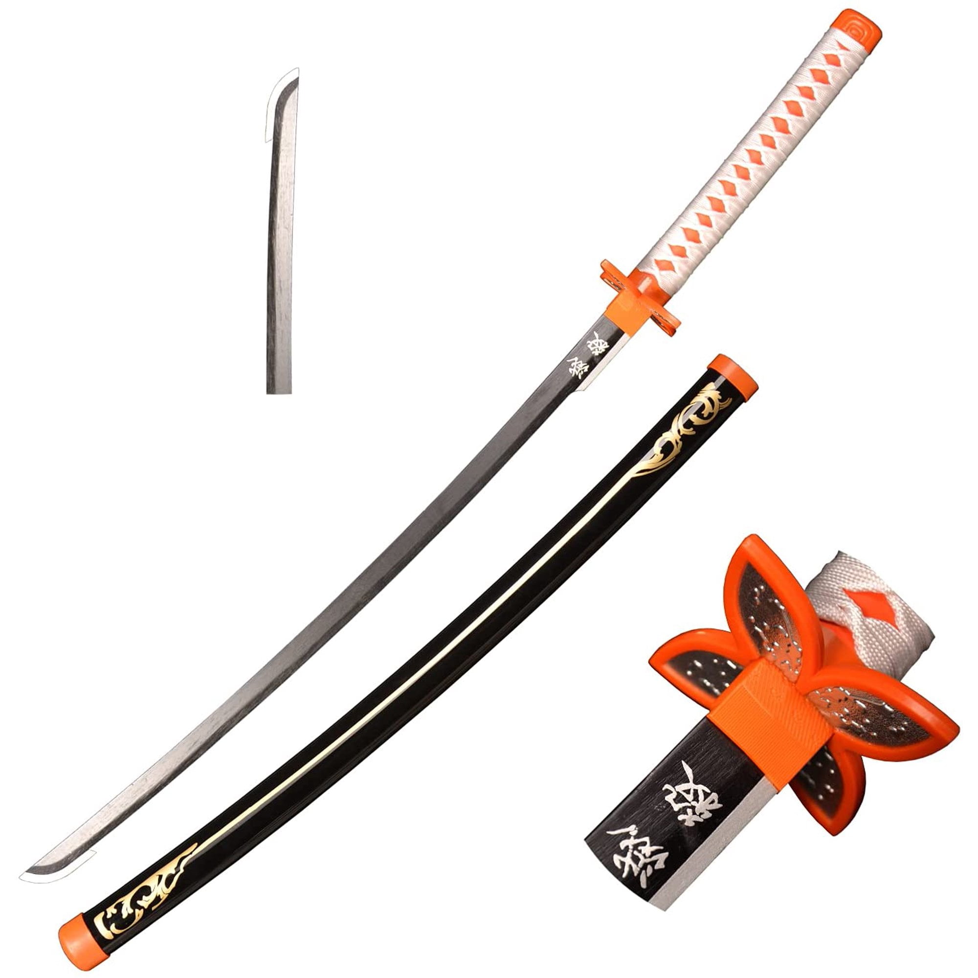 Wooden Cosplay Anime Swords, Kochou Shinobu Samurai Sword, Black 40 in ...