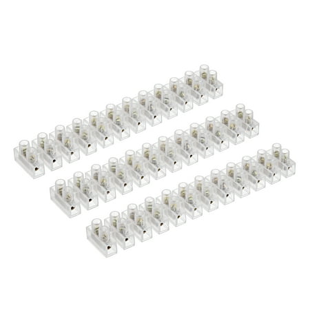 10A 12 Position Double Row Terminal Block Barrier Cable Connector Type ...