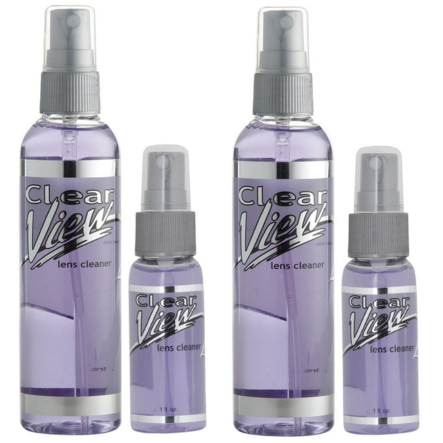 Eyeglass Lens Cleaner Spray Pack of 2-4oz & 2-1oz Clear View Glasses ...