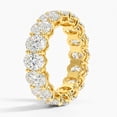 6 Carat 14K Yellow Gold Lab Grown Oval Diamond Eternity Ring for Women ...