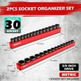 2-Piece 3/8"-Drive Metric Magnetic Socket Orizer Set (Holds 30 Sockets ...