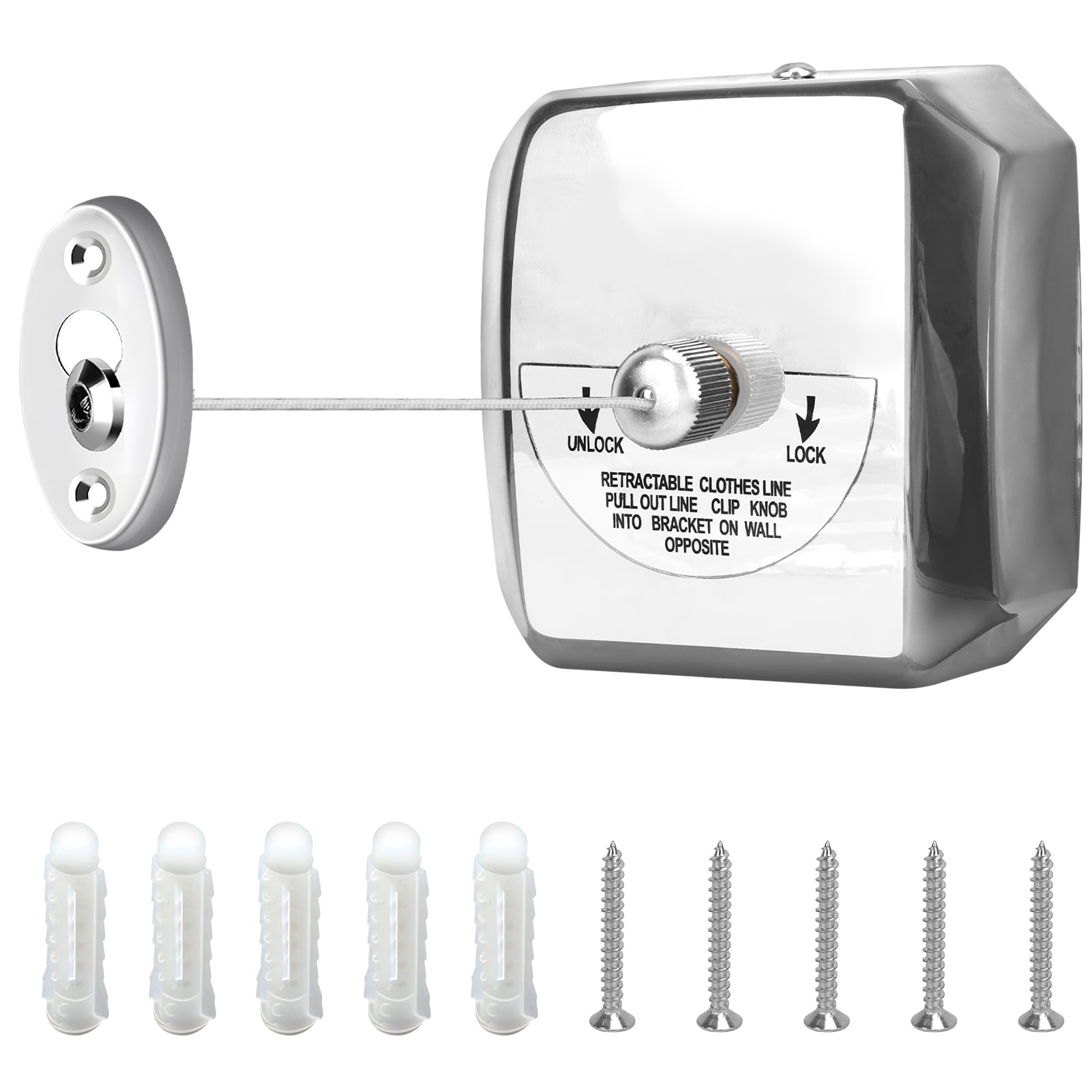 Homelove Retractable Clothesline, Stainless Steel Heavy Duty ...