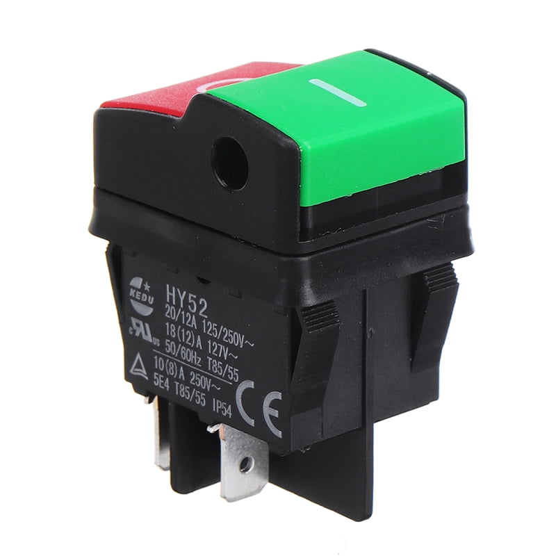 KEDU HY52 12A 4Pins HY12-9-3 6Pins Electric Pushbutton Switch 250V/125V ...