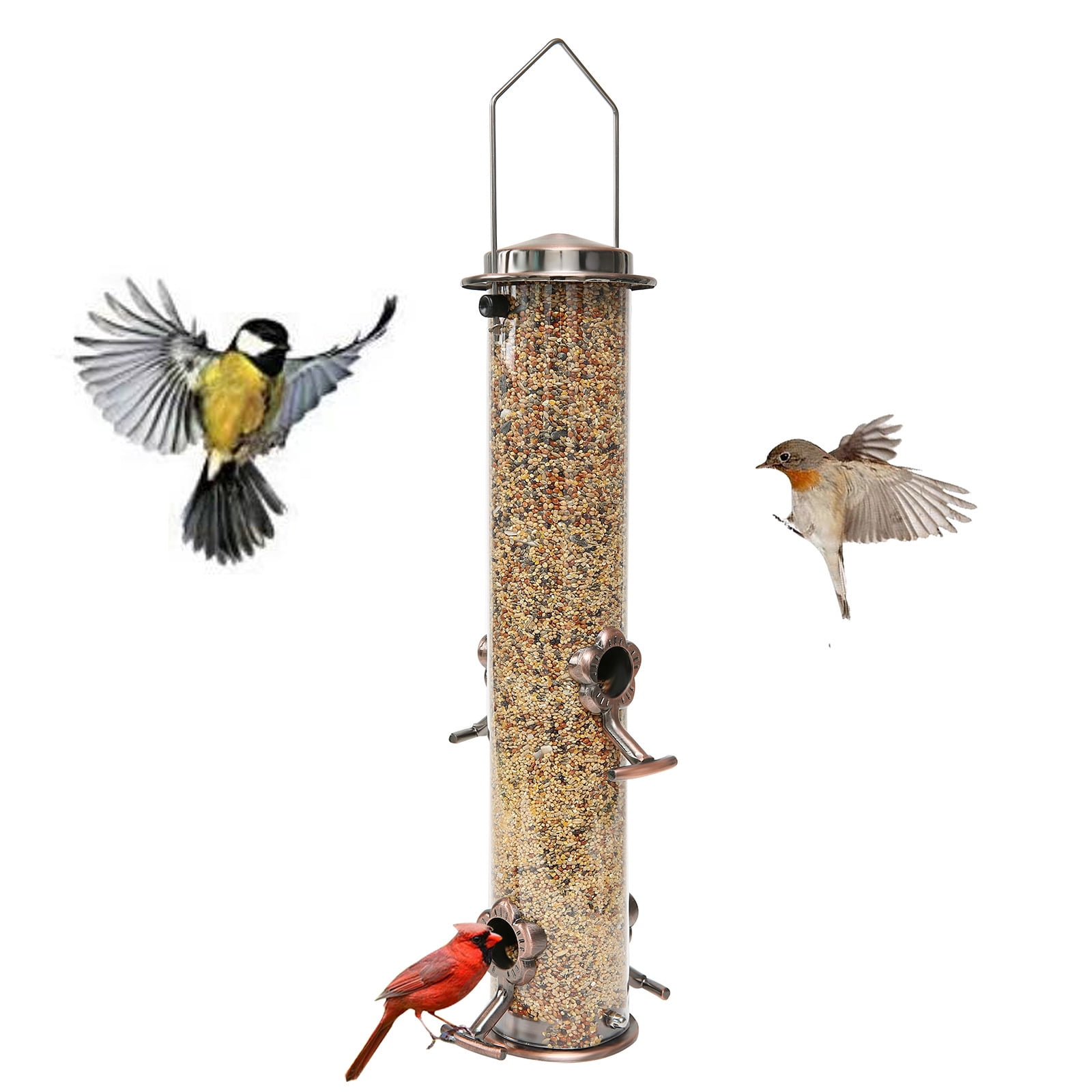 Click here for Biinggo Tube Bird Feeder Hanging With 4 Aluminium... prices
