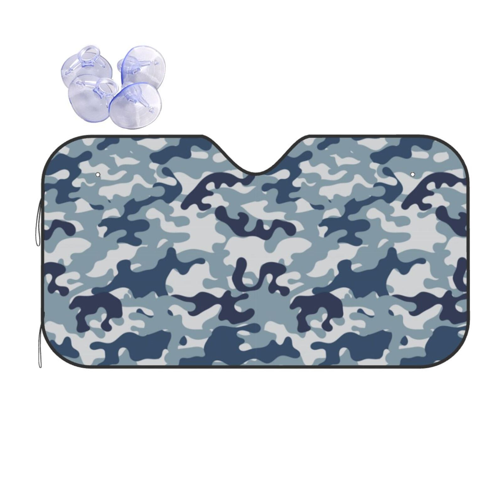 ZNDUO Car Windshield Sun Shade, Blue Camouflage Pattern Windshield Sun ...