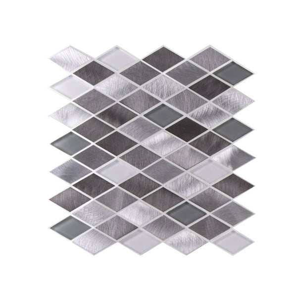 WS Tiles Sample - Twilight Silver 12 in. x 12 in. Diamond Glass ...