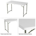 Lavish Home Adjustable Folding Table - 4 Foot Plastic Utility Tabletop ...