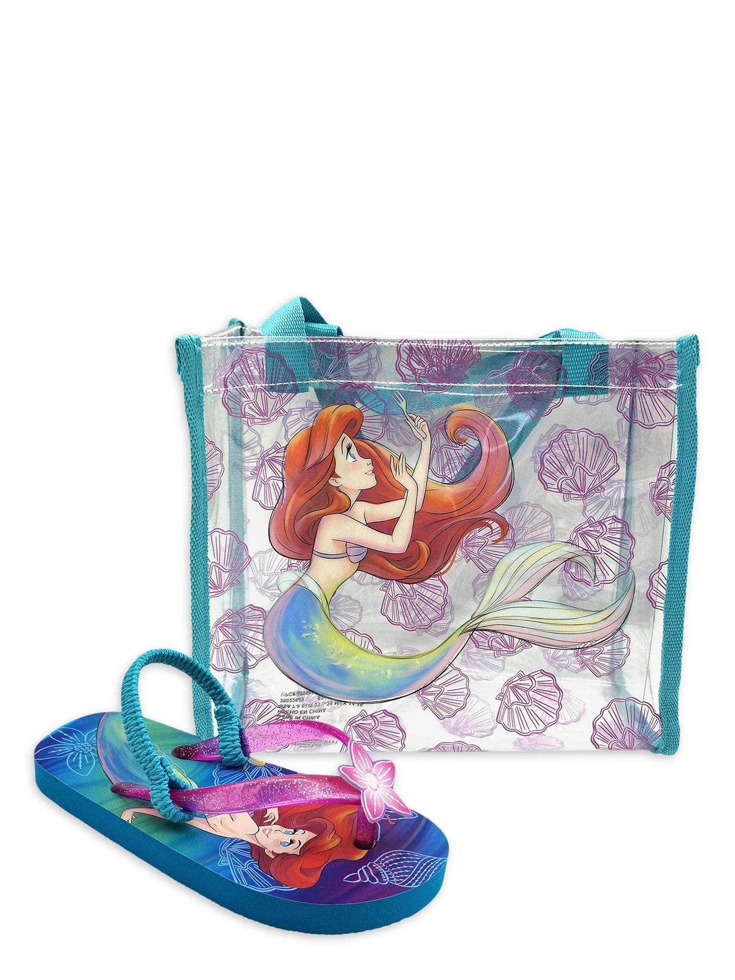 Disney The Little Mermaid Summer Fun Flip Flop & Beach Tote Set ...