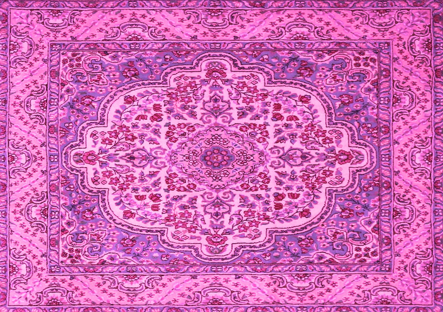 Ahgly Company Indoor Rectangle Medallion Pink Traditional Area Rugs, 6 ...
