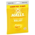 HALLS Relief Honey Lemon Sugar Free Cough Drops, Economy Pack, 70 Drops ...