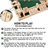 KUTGY Shut The Box Dice Game,Wooden Board Table Math Game for 1-4 ...