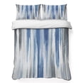 Blue Gradient Gray Stripe 3 Pieces Quilt Set,1 Quilt with 2 Shams ...