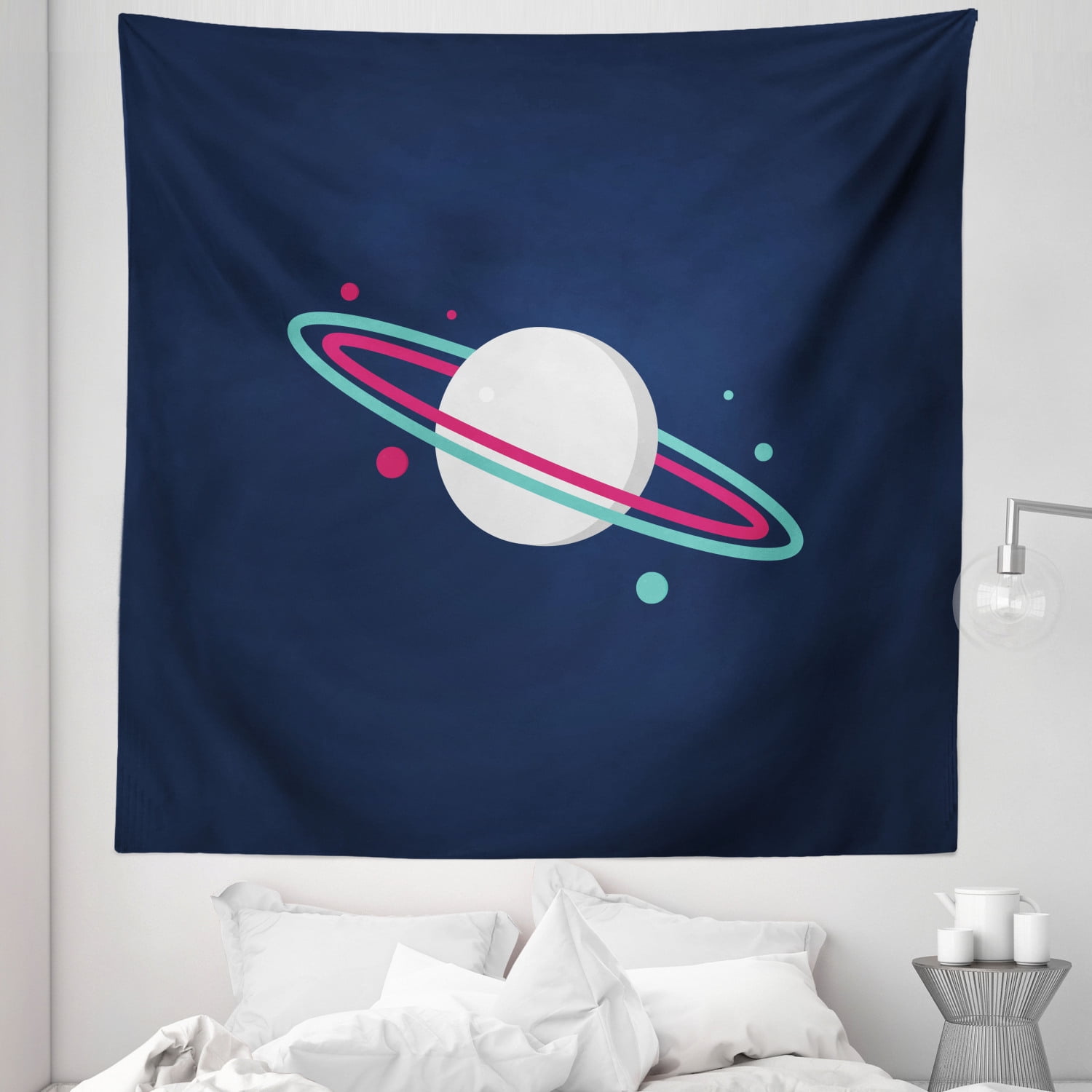 Planet Tapestry, Colorful Saturn Rings Celestial Body Outer Space ...