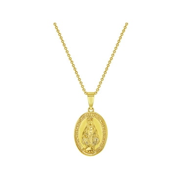 Women's Stainless Steel Holy Metal Pendant - 18 Inches - Walmart.com