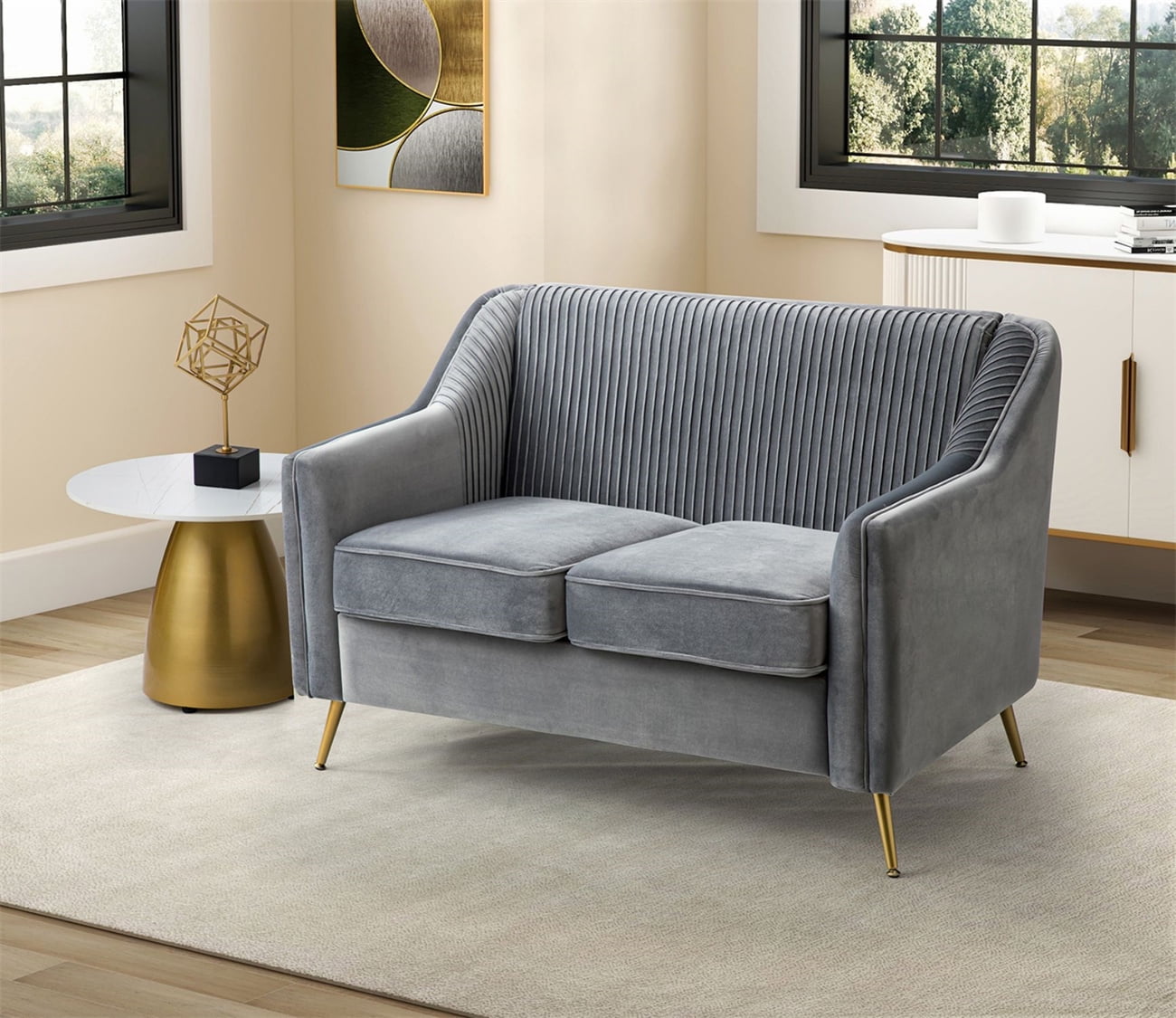 50" Wide Loveseat Sofa, Upholstered 2 Seat Sofa Couch with Tufted ...
