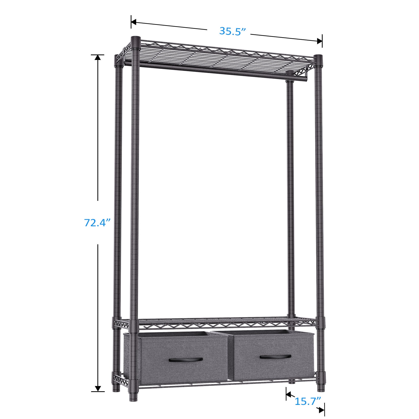 Click here for M Mzg Heavy Duty 3-Shelf Garment Rack With 2 Fabri... prices