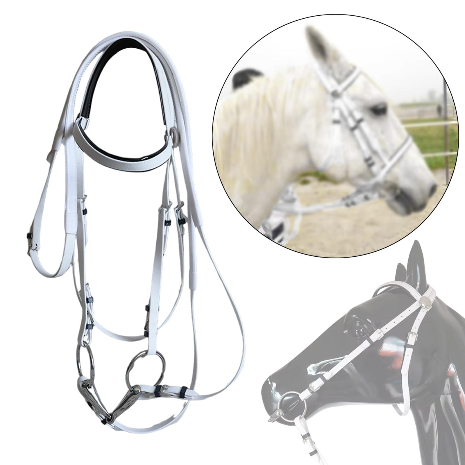 Brida para caballo con rienda ajustable de acero inoxidable, con anilla ...