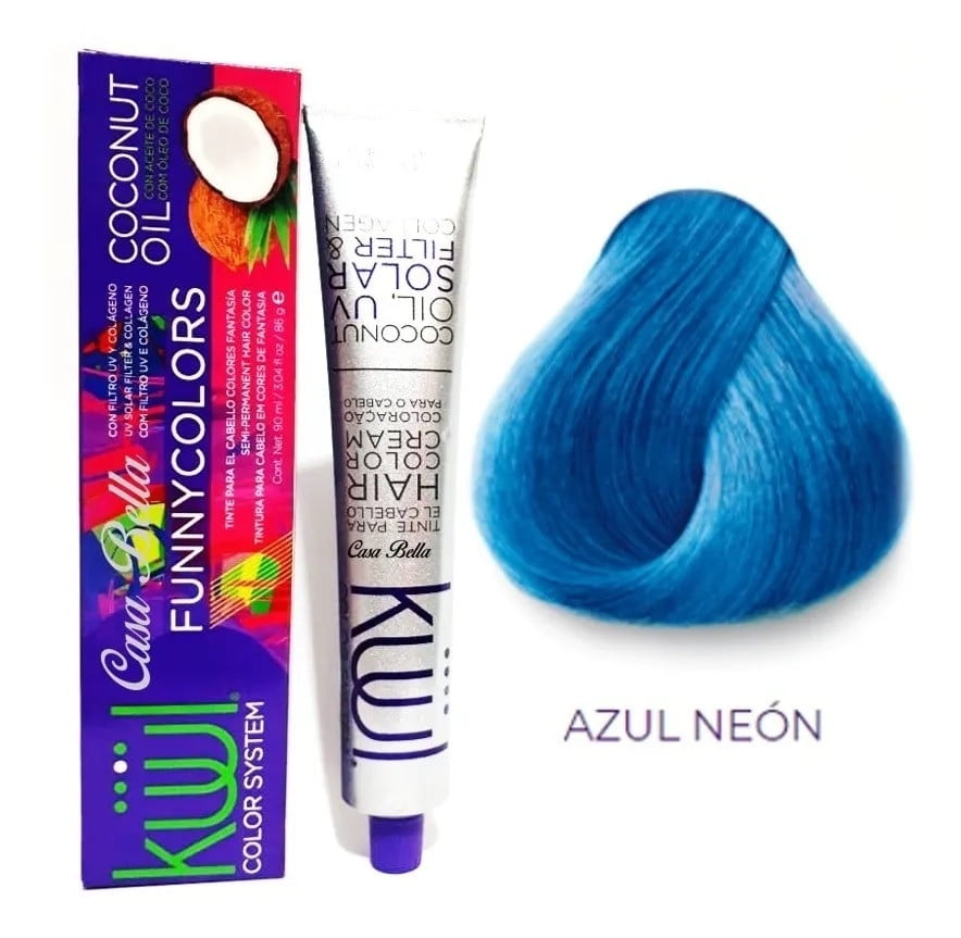 Tinte Profesional Kuul Funny Colors Tintes Fantasía 90g Neon Azul Kuul ...
