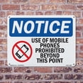 Use Of Mobile Phones Prohibited OSHA Notice Rigid Plastic Sign 24 Inch ...