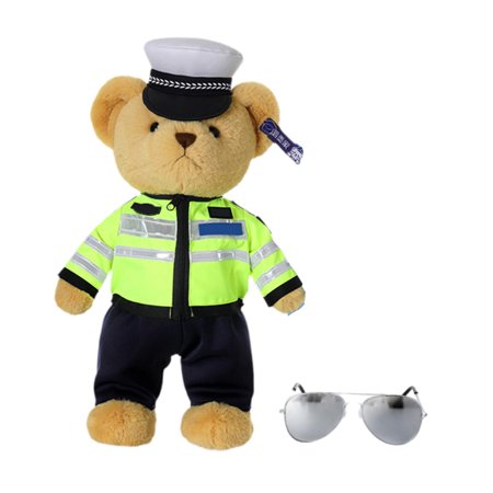 TISHITA Bear Cop Stuffed Animal Dress up Bear Police Plush Toy for Boys ...