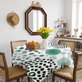 Abstract Teal Circles Table Cloth 54x54in, Waterproof Square Tablecloth ...